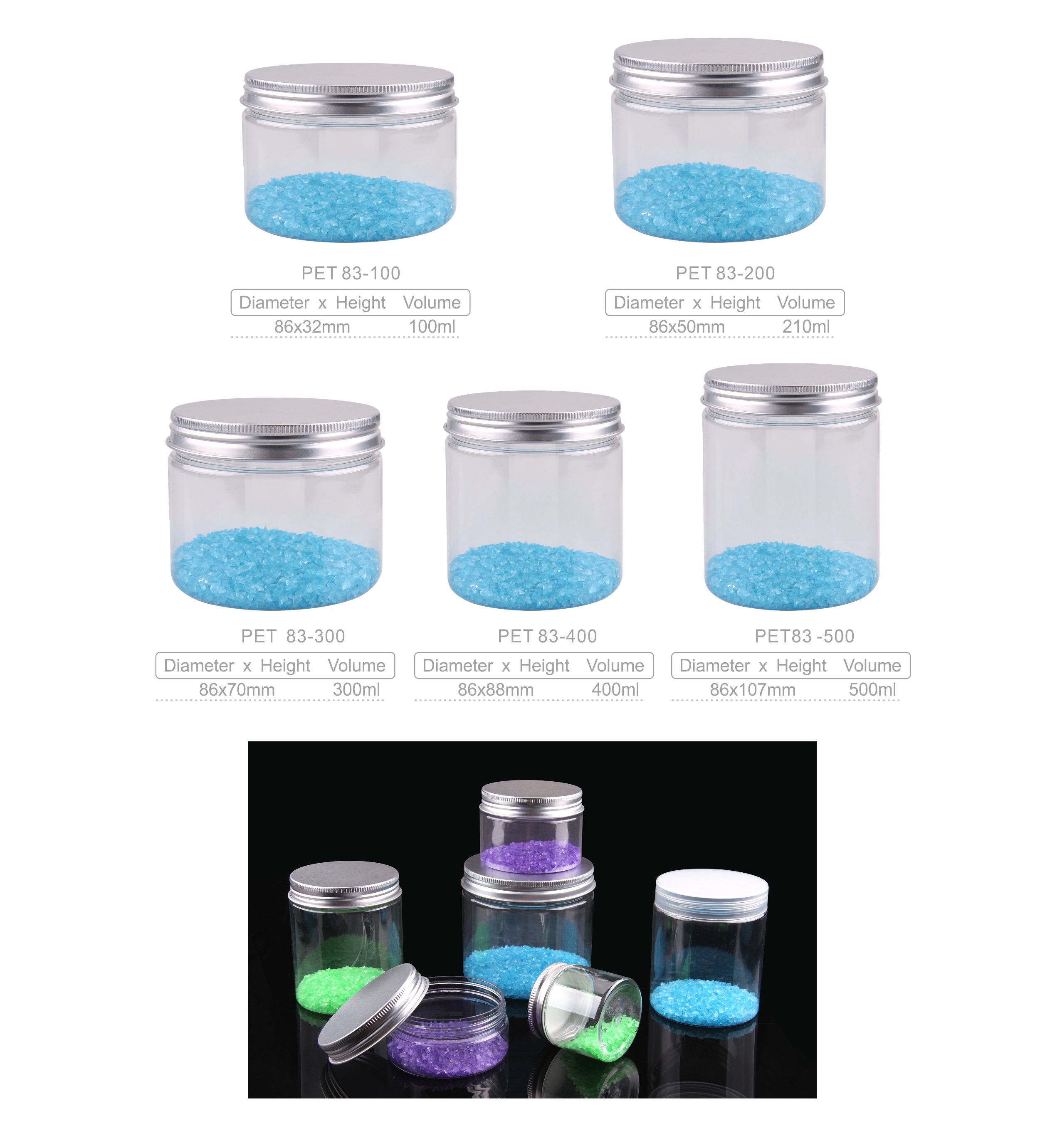 200ml PET Jar with Lids Wholesale,Large Size Plastic PET Jar,PET Jars ...